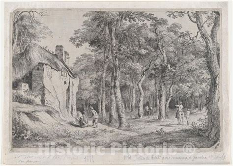 Art Print Jean Jacques De Boissieu Cottage At The Entrance To A