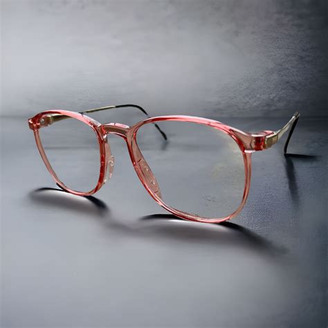 Pink Vintage Retro Eyeglass Frames 1980s Oversize Round Renaissance