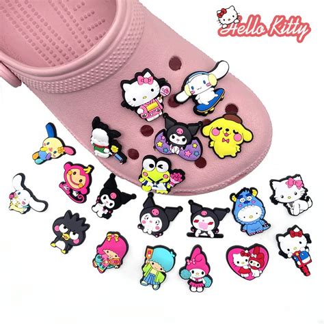 Sanrio Hello Kitty Cute Jibz Cartoon Diy Croc Shoe Charms Kuromi