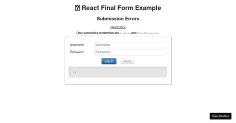 🏁 React Final Form Submission Errors Example Codesandbox