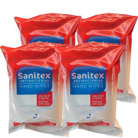 4 Packs Sanitex Antibacterial Hand Wipes Fresh Scent Pack With 20