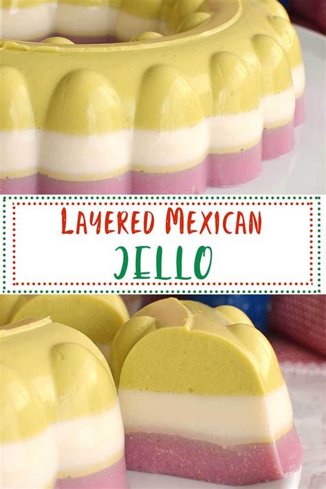 Layered Mexican Jello Gelatina Mexicana Tricolor Receta Gelatinas