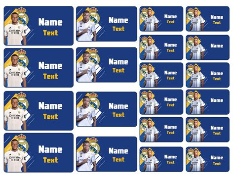 Etiquetas Escolares Real Madridstickers Digitales Marcapáginas