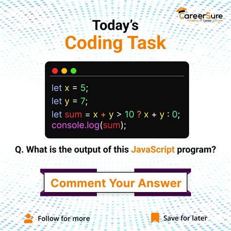 Coding Task Javascript Output For Javascript Careersure Academy