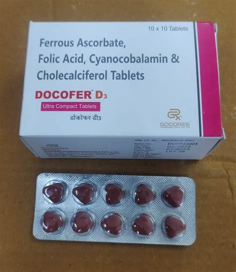 Ferrous Ascorbate Folic Acid Cyanocobalamin Cholecalciferol Tablet