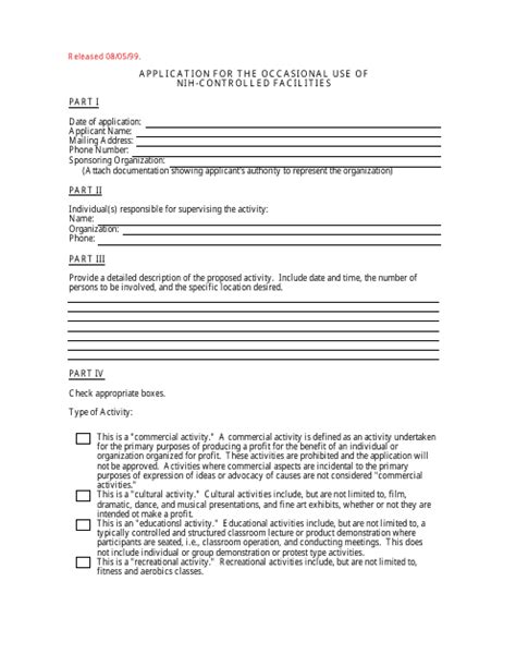 Facility Use Form Templates Pdf Download Fill And Print For Free