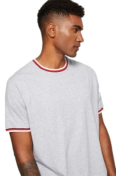 Seizeanddesist Striped Trim Ringer Tee B3159c07 Grey Karmaloop