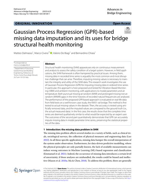 Pdf Gaussian Process Regression Gpr Based Missing Data Imputation
