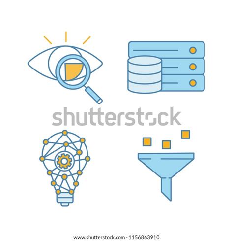 Machine Learning Color Icons Set Retina Stock Vector Royalty Free