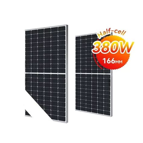 Solar Panels 380w 166mm Half Cell Pv Module Solar Module Efficiency