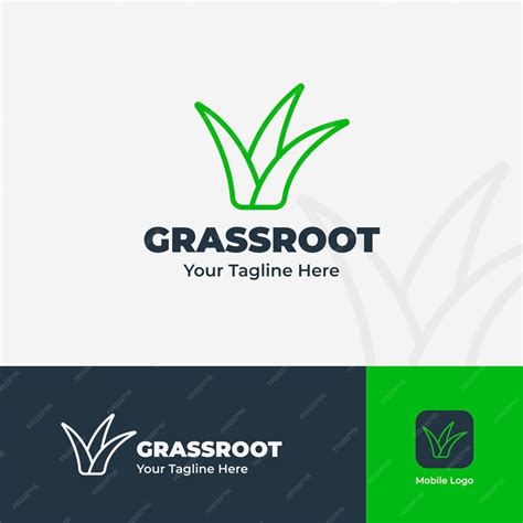 Premium Vector Flat Grass Logo Template
