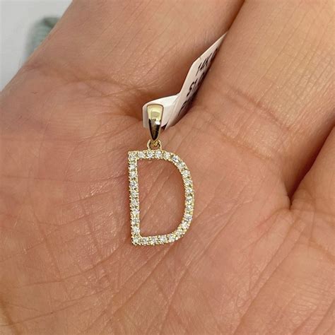 Initial D Pendant Small Diamond D Pendant Dainty Diamond Initial