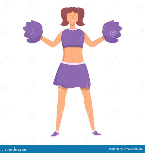 Activity Pom Leader Icon Cartoon Vector Cheerleader Dance 316785779