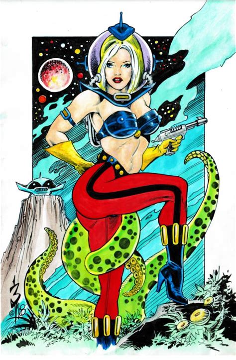 Sexy Vampirella Rana Raygun Space Girl July 4th Special Fantasy Art 1