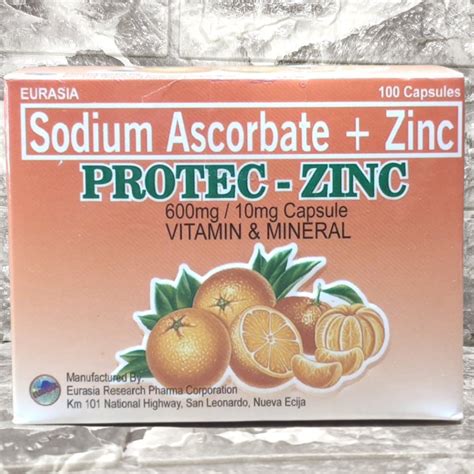 Protec Zinc Sodium Ascorbate Zinc 100 Capsules Lazada Ph