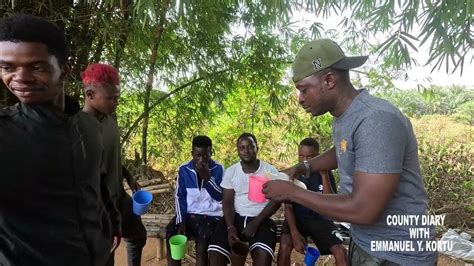 God To Man Drinking Palm Wine In Bomi County Western Liberia West