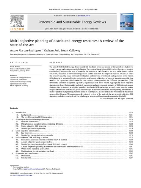 Pdf Multi Objective Planning Of Distributed Energy Resources A