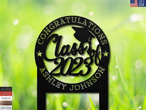 Custom Metal Graduation Yard Sign With Stakesclass Of 2023 Grad Yard