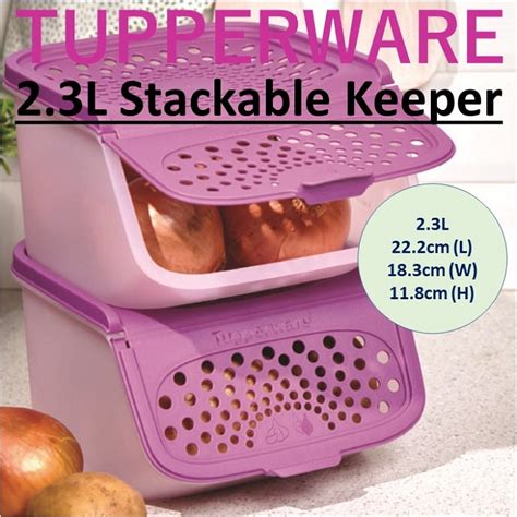 ★authentic Tupperware★ 2 3l Stackable Keeper Ideal Kitchen Storage Solution Shopee Singapore