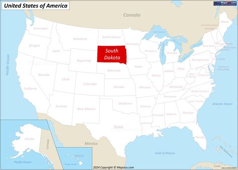 Map Of South Dakota State Usa