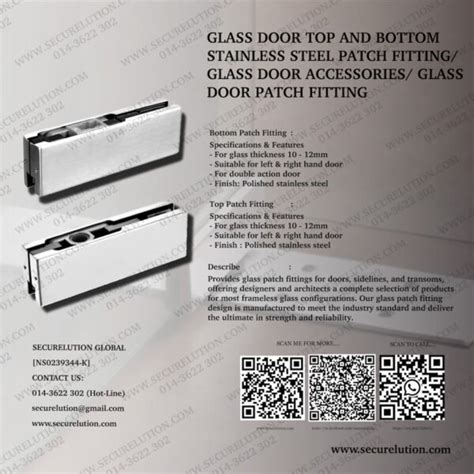 Glass Door Top And Bottom Stainless Steel Patch Fitting Glass Door