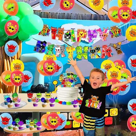 Sprunki Incredibox Sprunki Theme Birthday Party Supplies Sprunki Flag Pulling Balloon Cake