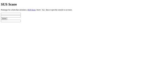 Usability Form Sus Score