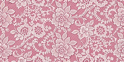 White Lace Floral Pattern On Pink Background Seamless Texture Pink
