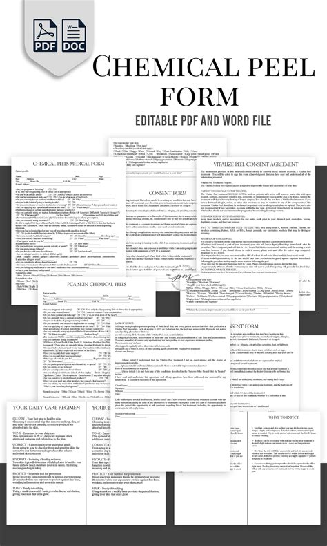 Editable Chemical Peel Forms Chemical Peel Facials Forms Esthetician