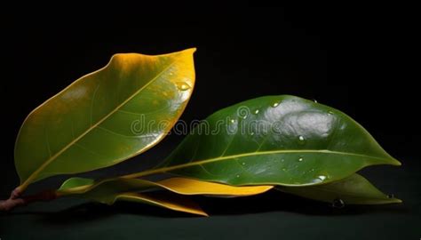 Vibrant Leaf Vein Pattern In Close Up Reflecting Wet Green Beauty