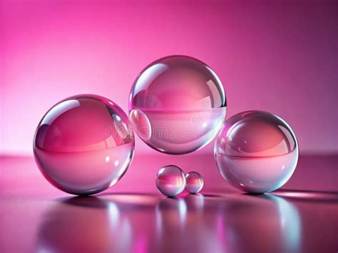 Stunning Pink Background With Three Glossy Plexiglass Spheres A Lowlight Photography Composition