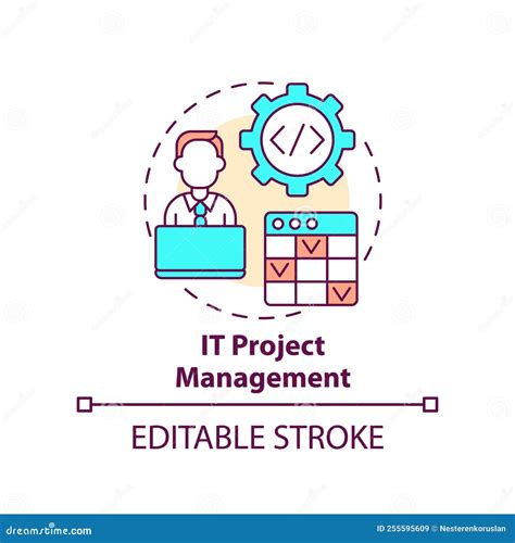 It Project Management Concept Icon Stock Vector Illustration Of Industry Computer 255595609