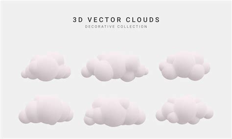 3d Realistic Clouds Collection Vector Illustration 25864092 Vector Art