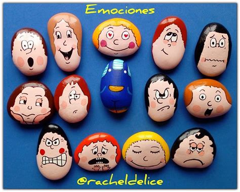 Emociones Piedras Pintadas A Mano Piedras Pintadas Piedras
