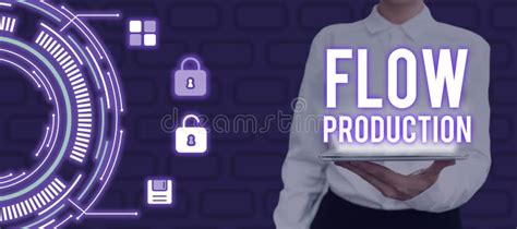 Writing Displaying Text Flow Production Business Showcase Items Are Produced From One