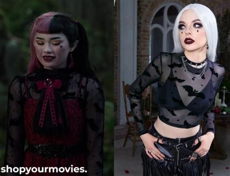 Monster High 2 Draculauras Bat Print Mesh Top Shopyourmovies