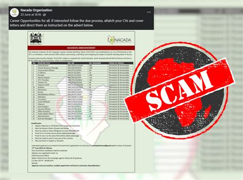 Beware Another Fake Job Ad On Facebook Targets Kenyas Anti Drug