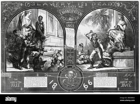 Slavery Is Dead Is A Political Cartoon From 1866 By Thomas Nast The
