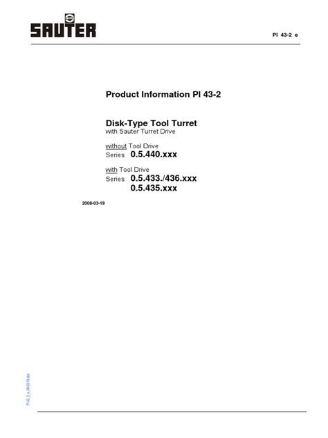 Sauter Turret Manual Pdf Electric Motor Gear
