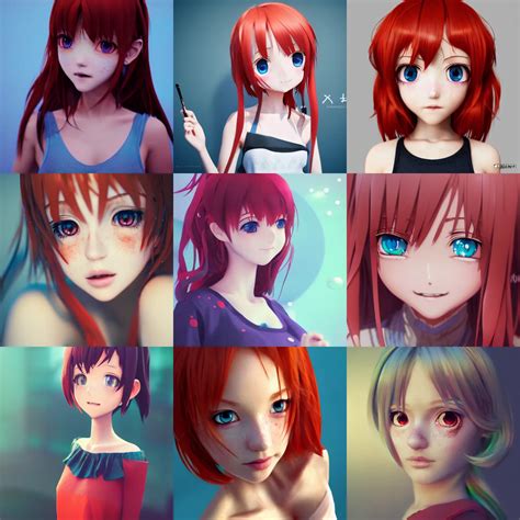 Black Skinned Anime Girl With Red Hair