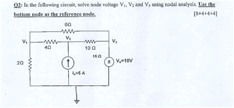 solved q2 in the following circuit solve node voltage v1