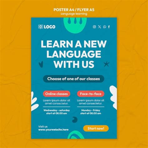 Premium Psd Language Learning Template Design