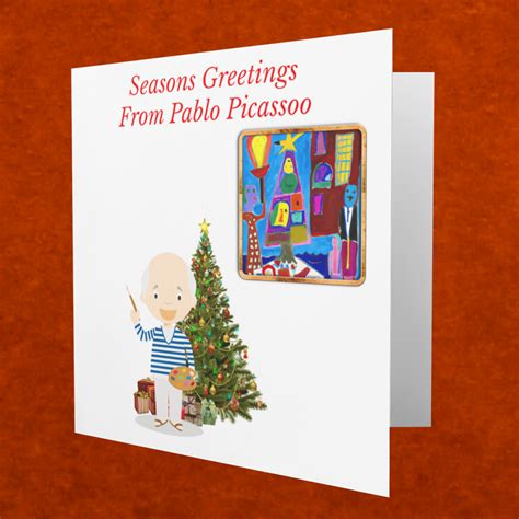 Picasso Christmas Card Blank Inside Fandango Cards