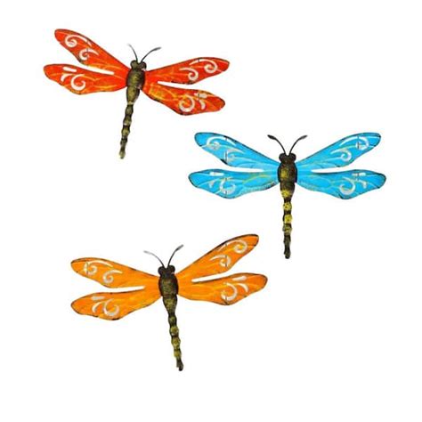 Cubilan 155 In X 98 In 3 Pieces Metal Dragonfly Wall Decor