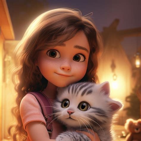 Una Niña Sosteniendo Un Gato Que Tiene Una Cara Que Dice El Nombre Del