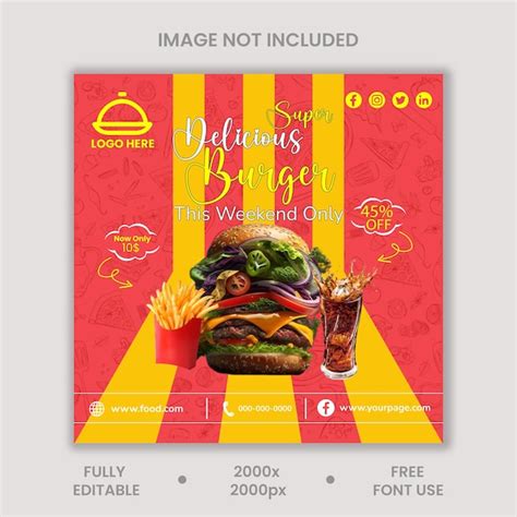 Premium Vector Burger Post Design