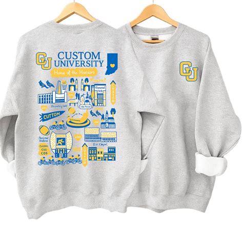 Custom College Hand Sketched Sweatshirt Vintage University Merch