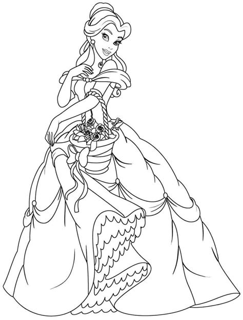 Printable Princess Belle Coloring Pages Plan Your Year Easily