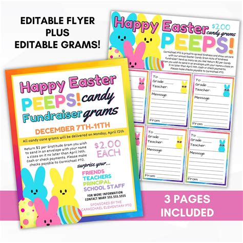 Easter Peeps Candy Gram Fundraiser Set Simple Desert Designs
