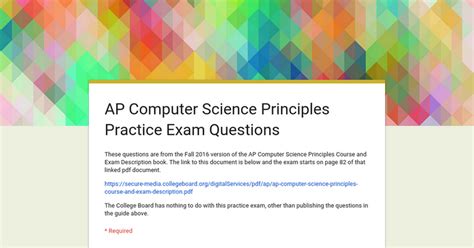 AP Computer Science Principles Practice Exam Questions Tech Savvy People Getting To Know You